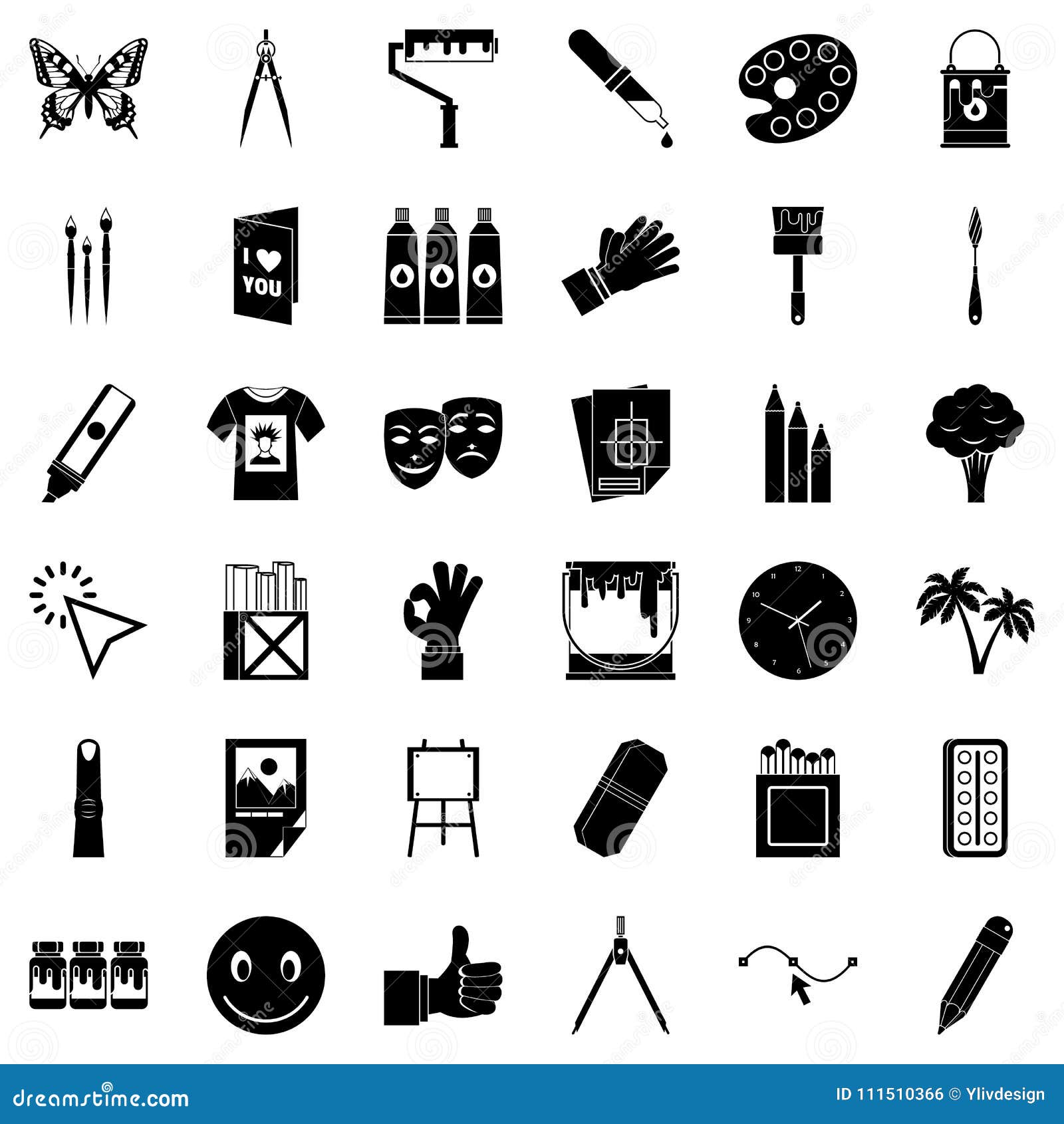 Dye Icons Set, Simple Style Stock Vector - Illustration of person, hand ...