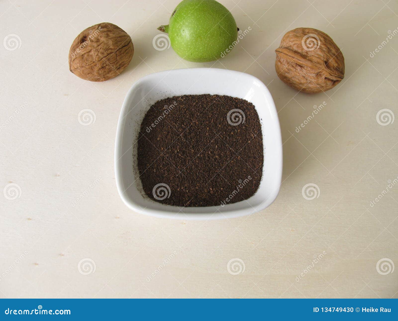 Dye Powder of Dried Green Walnut Shells Stock Photo - Image of powder ...