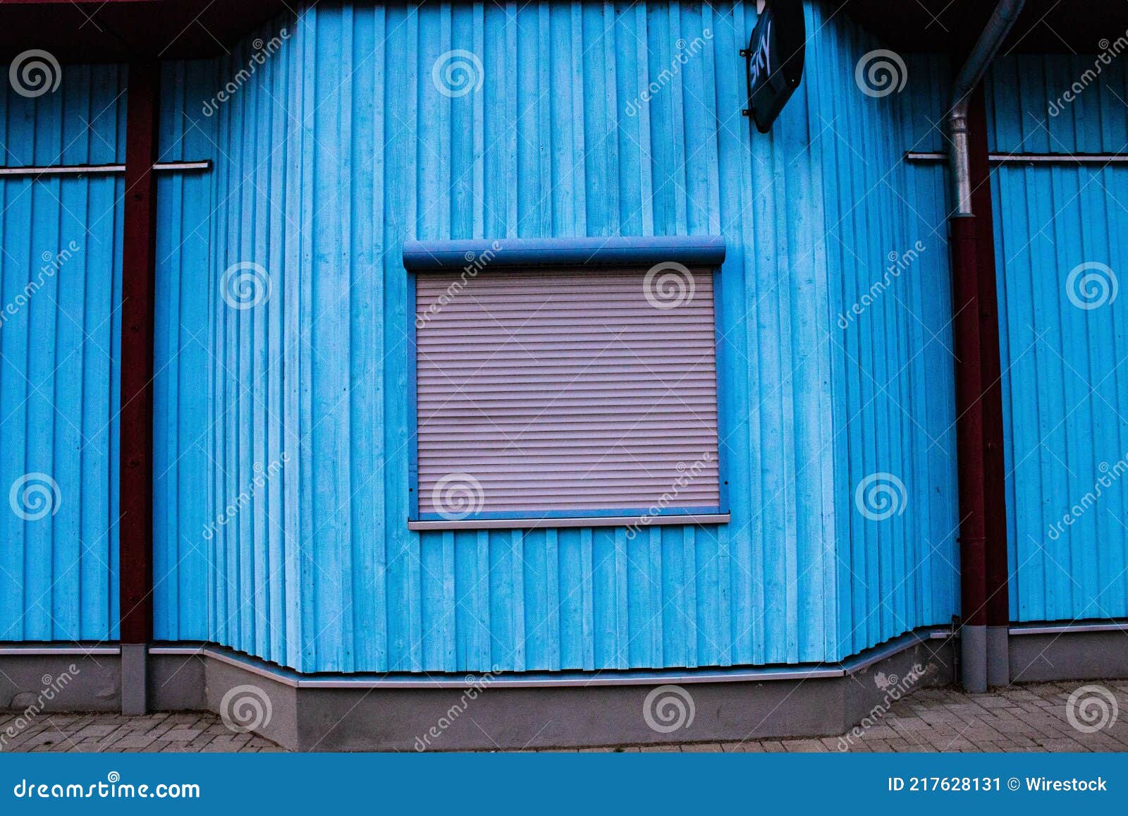 Dyed Blue Roller Shutter Texture Wall Stock Image - Image of rough ...