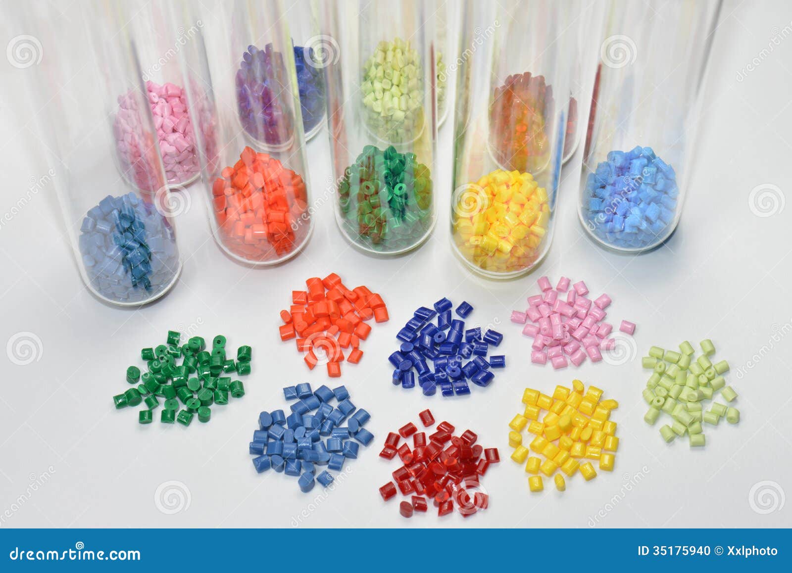 Dyed Polymer Resin in Test Glasses Stock Photo - Image of colorful ...