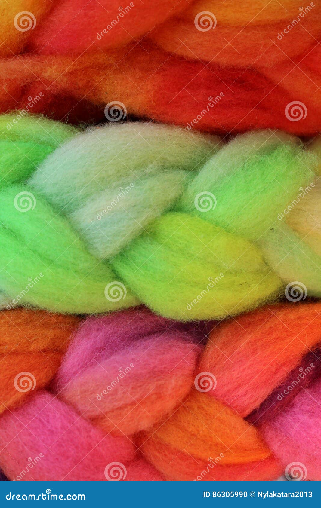 Dyed sheep wool roving stock photo. Image of felting - 86305990