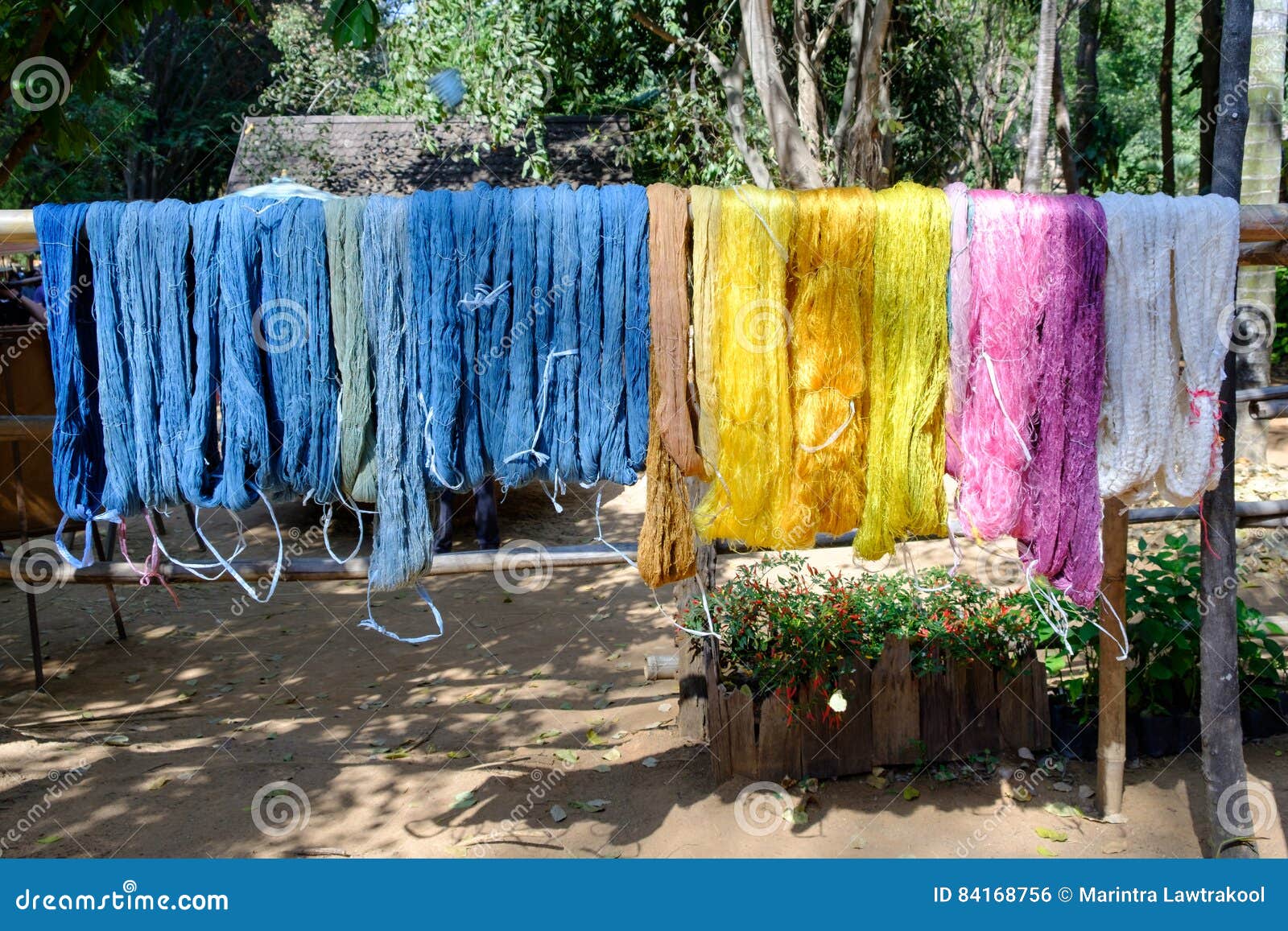 Dyeing Silk Handmade Traditional. Stock Photo - Image of rural, method ...