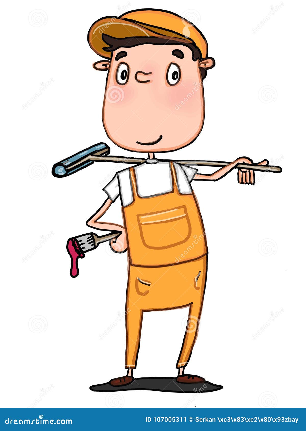 Dyer Illustration Cartoon Drawing And White Background And White ...