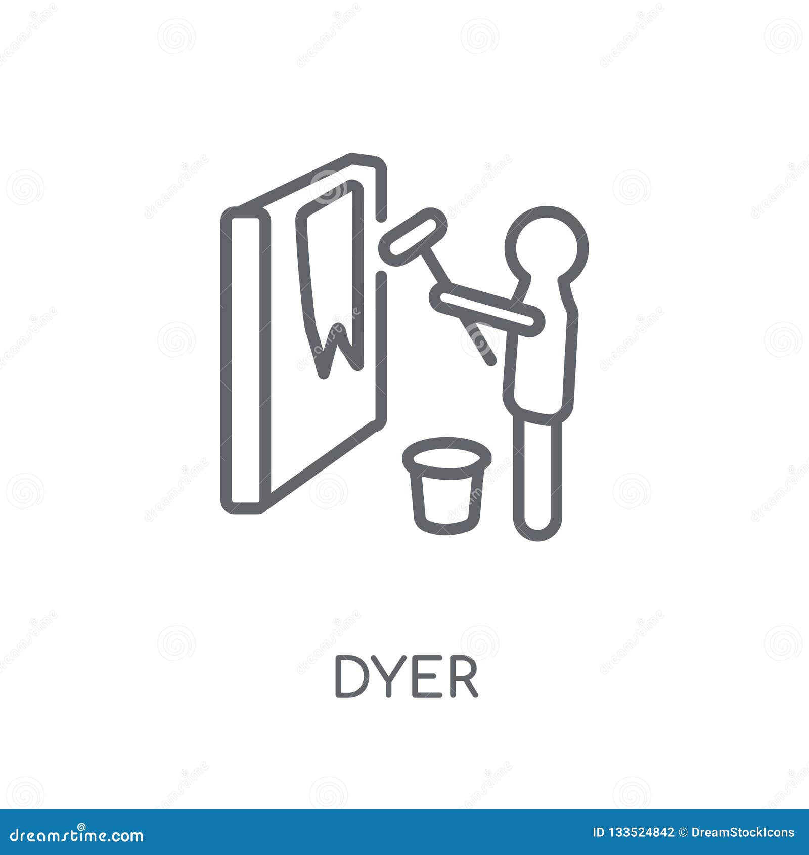Dyer Linear Icon. Modern Outline Dyer Logo Concept on White Back Stock ...