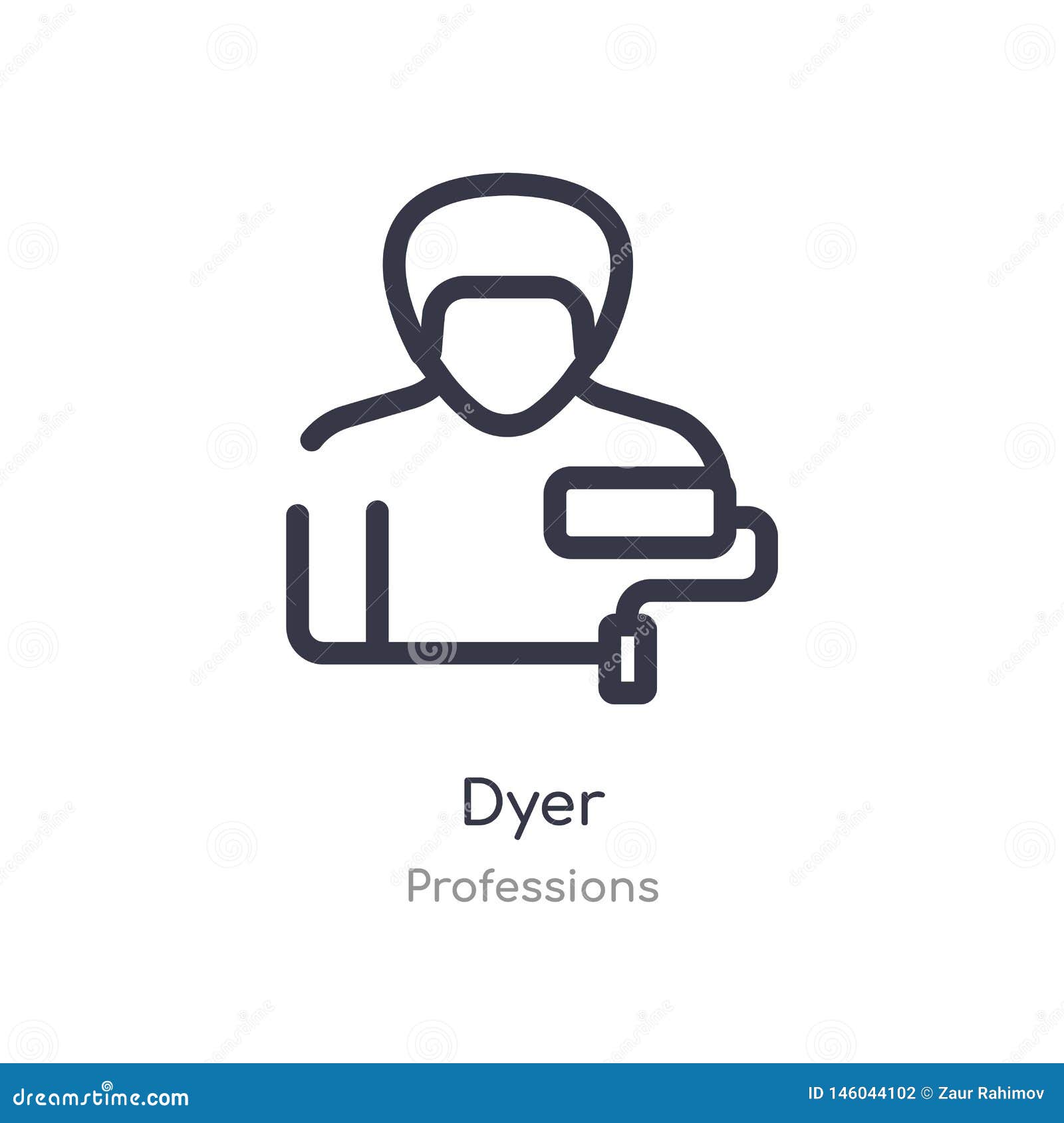 Dyer Icon Of 3 Types Color, Black And White, Outline. Isolated Vector ...