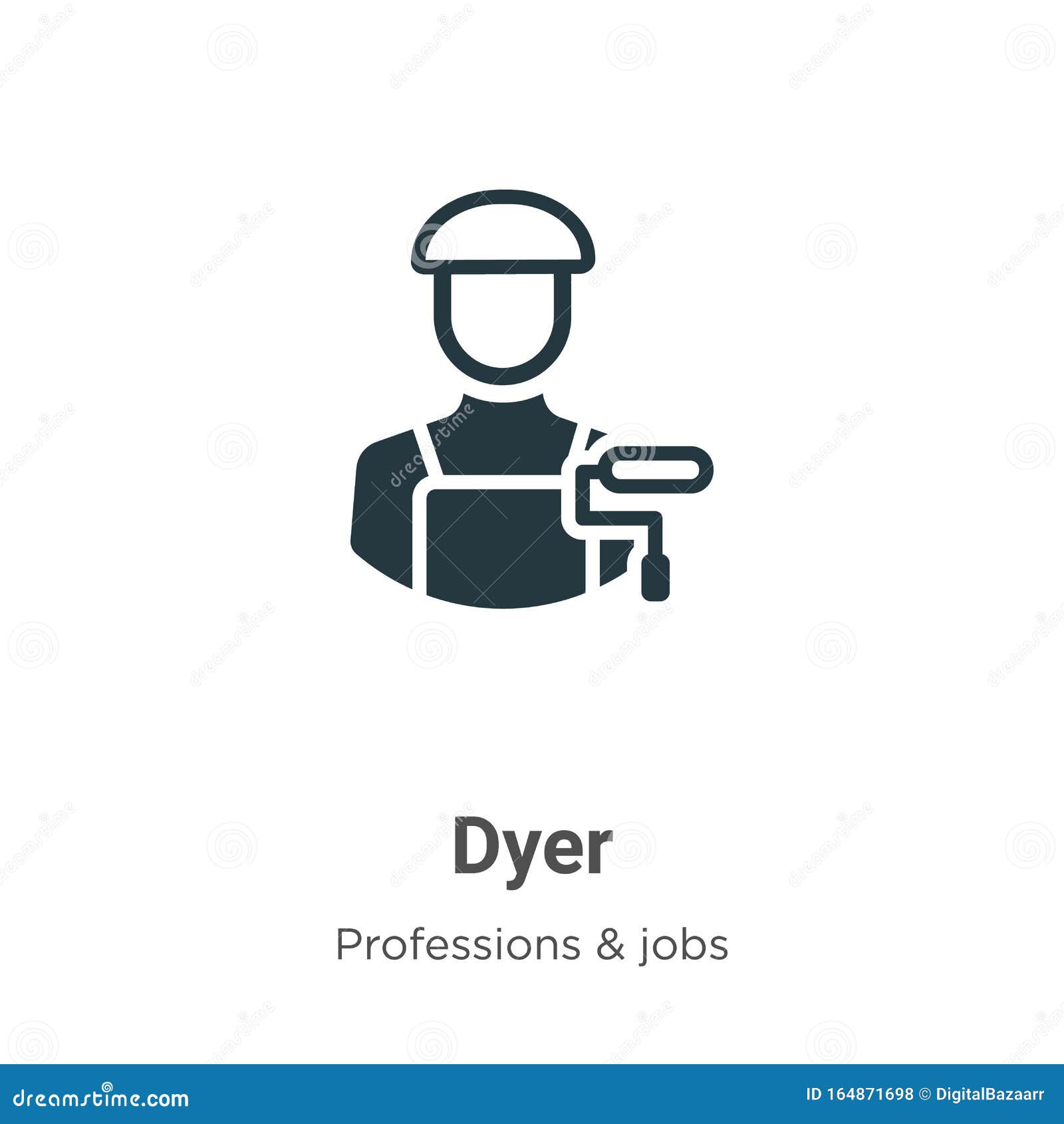 Dyer Vector Icon on White Background. Flat Vector Dyer Icon Symbol Sign ...