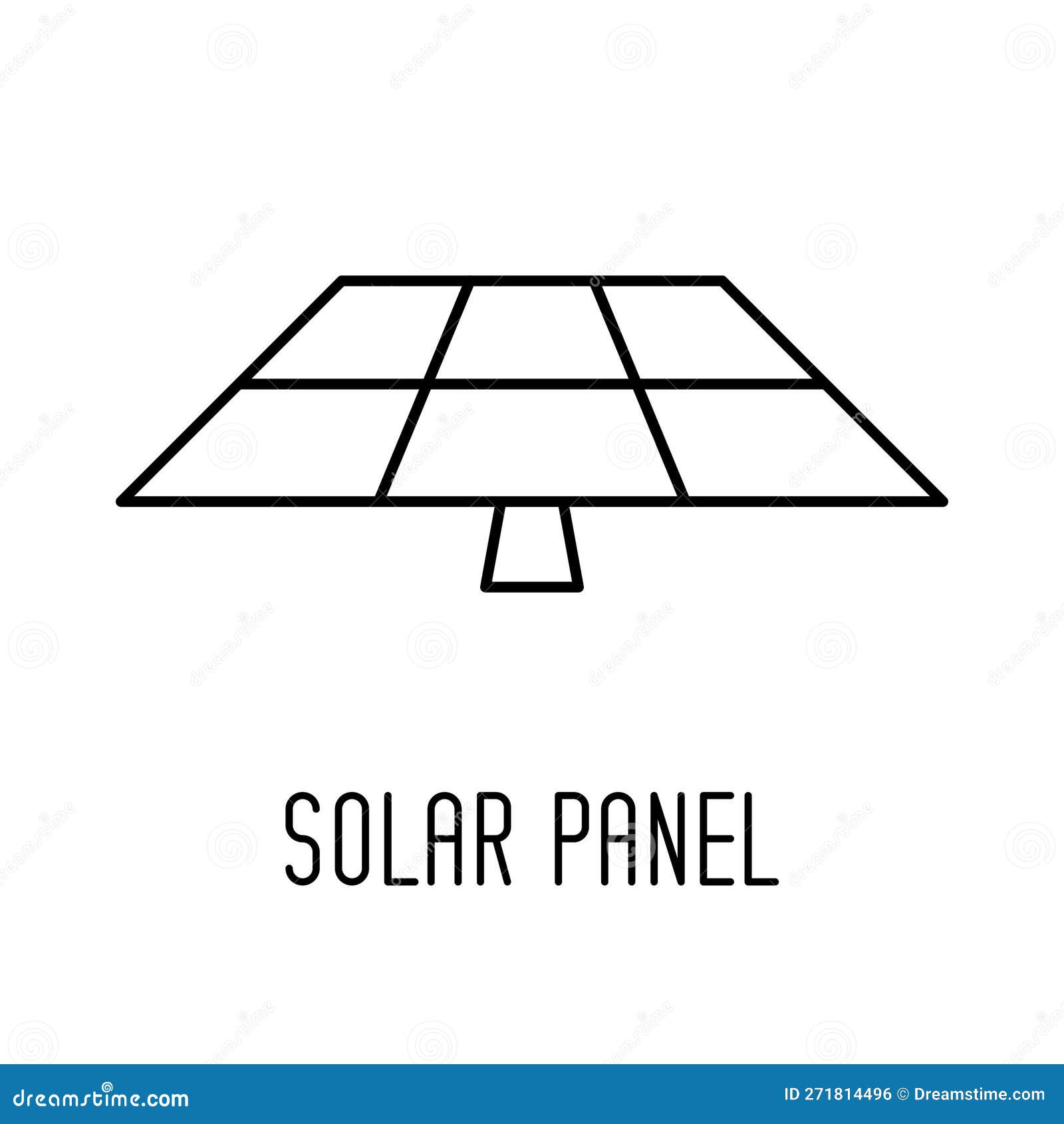 Solar Panel Line Icon, Outline Vector Sign, Linear Style Pictogram ...