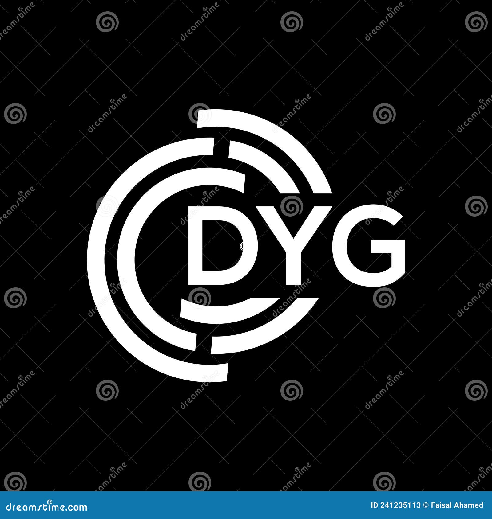 DYG Letter Logo Design on Black Background. DYG Creative Initials ...