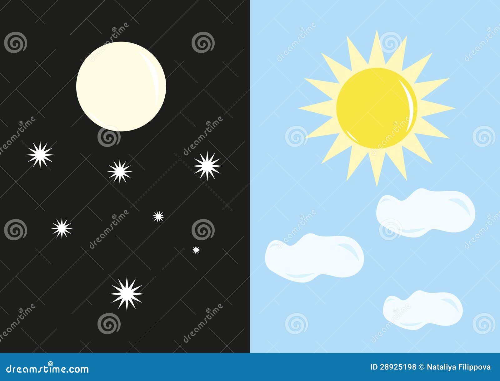 Dygn vektor illustrationer. Illustration av begrepp, väder - 28925198