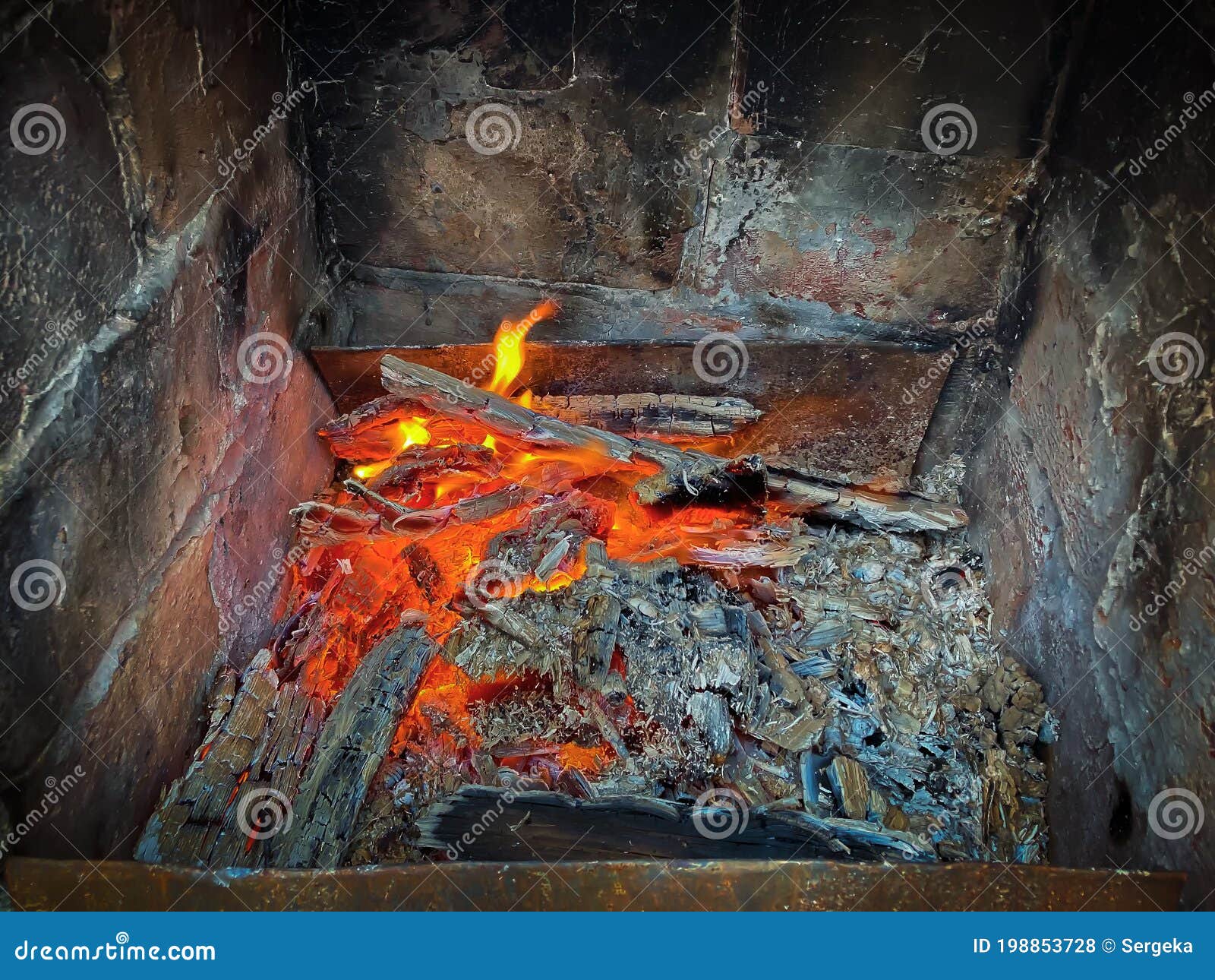 Burning coals stock photo. Image of glow, color, fireside - 198853728