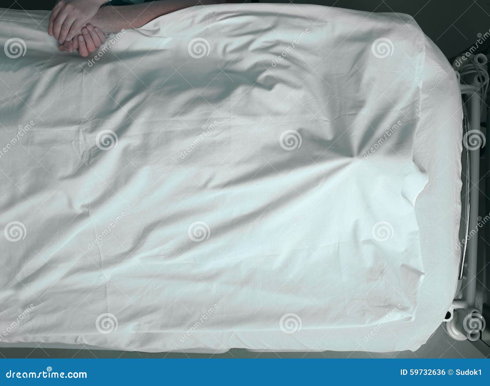 Deathbed Old Age Care Of Grandmother Bedridden With A Cannula, Close Up ...