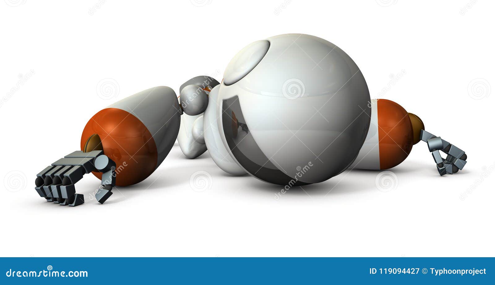 The Dying Robot is Stumbled in a Stance. it is a Dangerous Situation ...