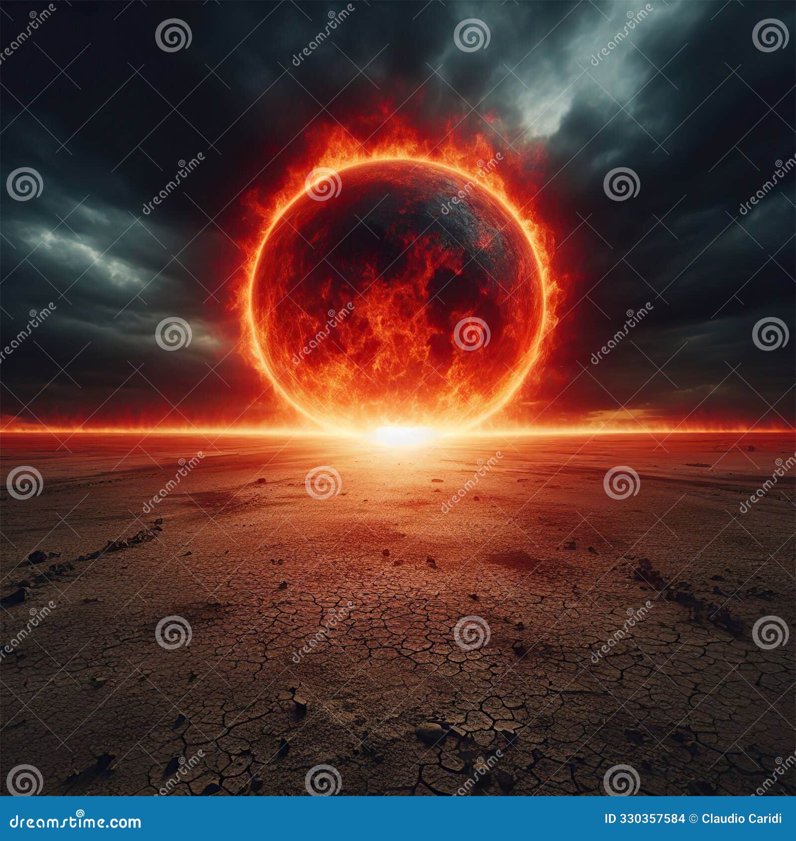 A Dying Sun Swollen into a Red Giant Star Casting Doom upon Earth Stock ...