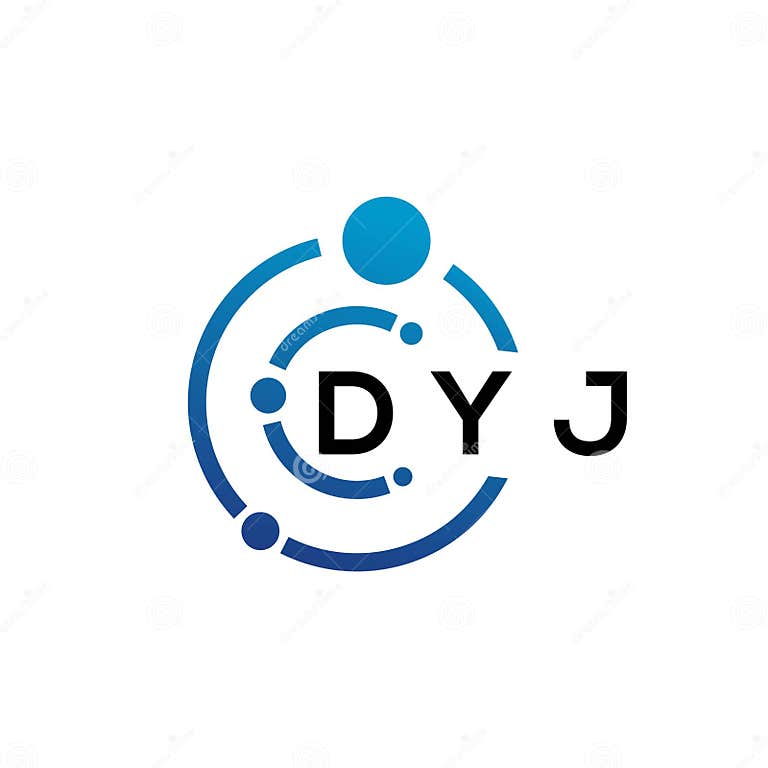 DYJ Letter Logo Design on White Background. DYJ Creative Initials ...