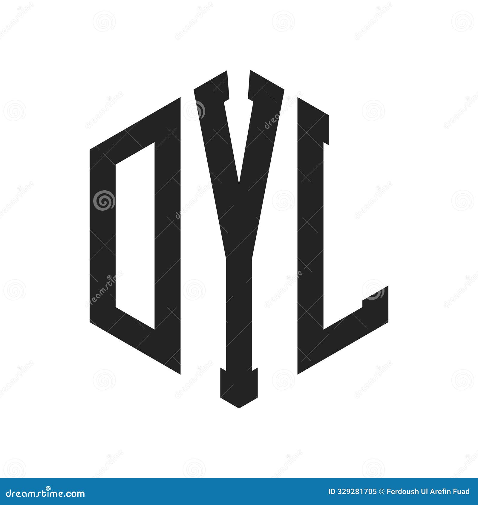 DYL Logo Design. Initial Letter DYL Monogram Logo Using Hexagon Shape ...