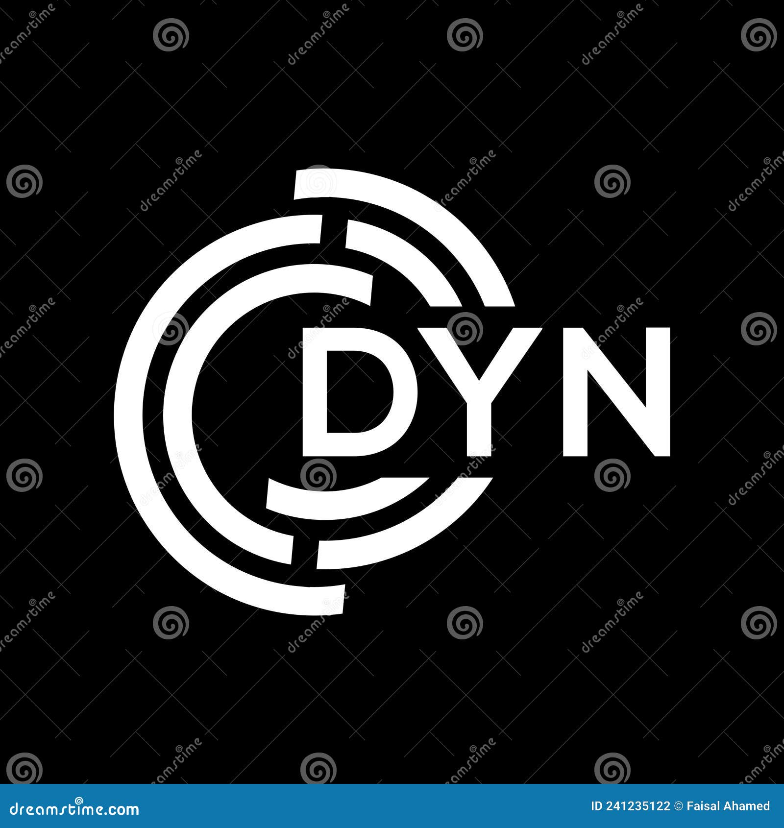 DYN Letter Logo Design on Black Background. DYN Creative Initials ...