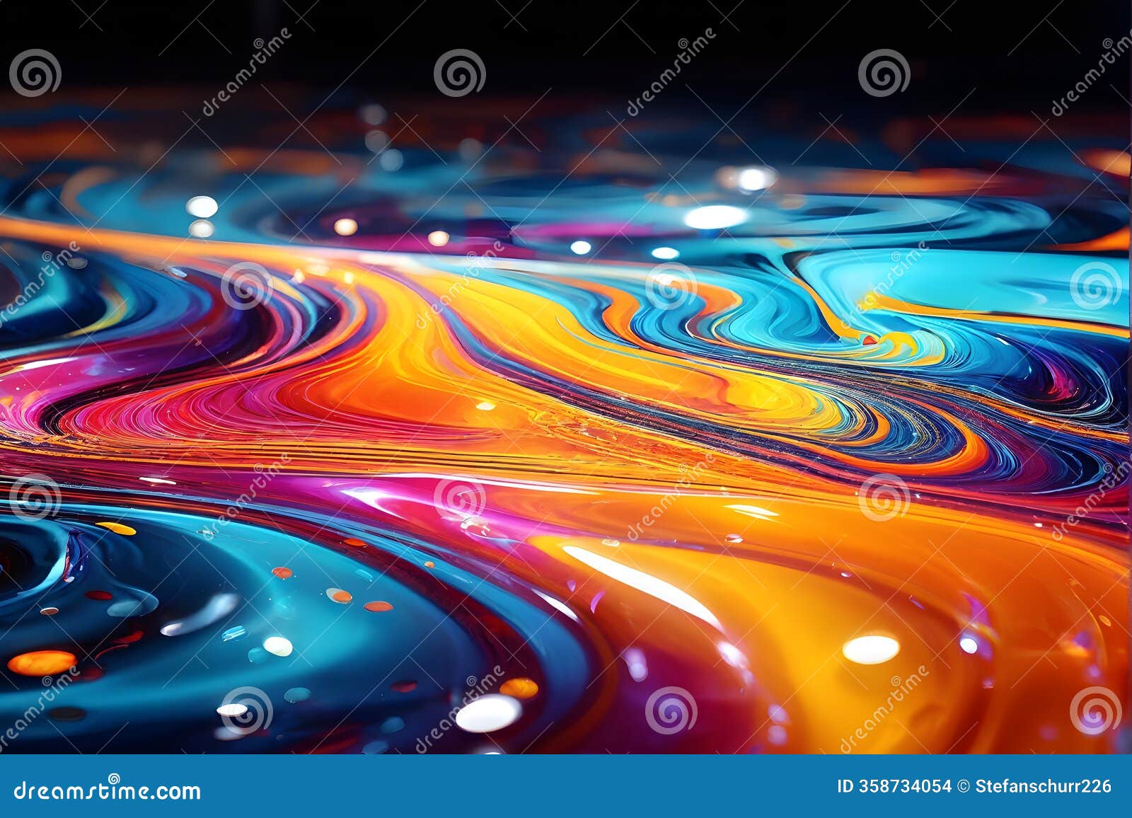 Dynamic Abstract Background with Swirling Liquid Patterns and Colorful ...