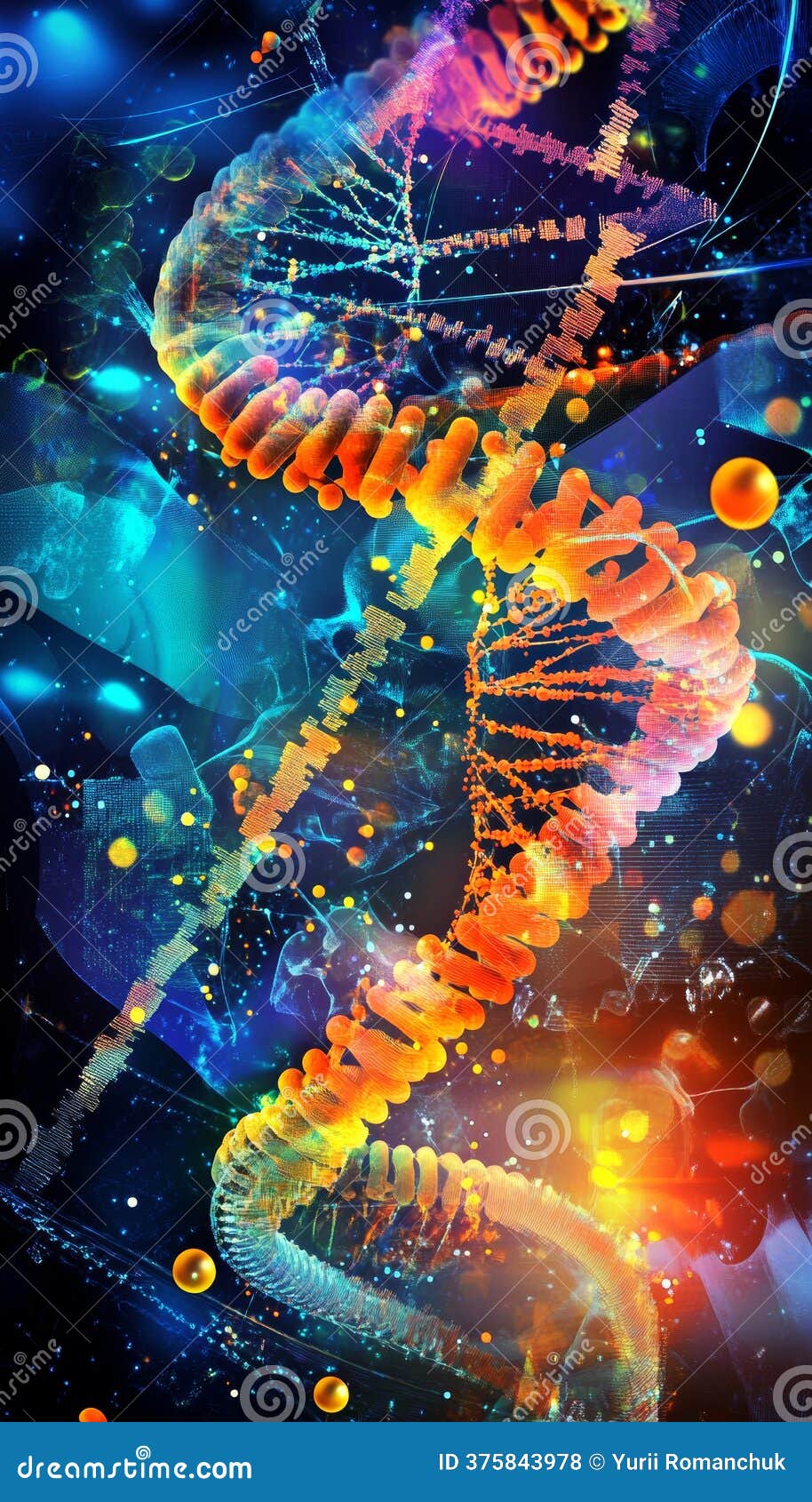 Abstract Biotechnology Cell. Particle Grid. Organic Structure ...