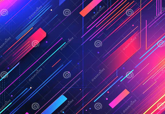 Dynamic Abstract Blue and Red Lines Design Background Stock Photo ...