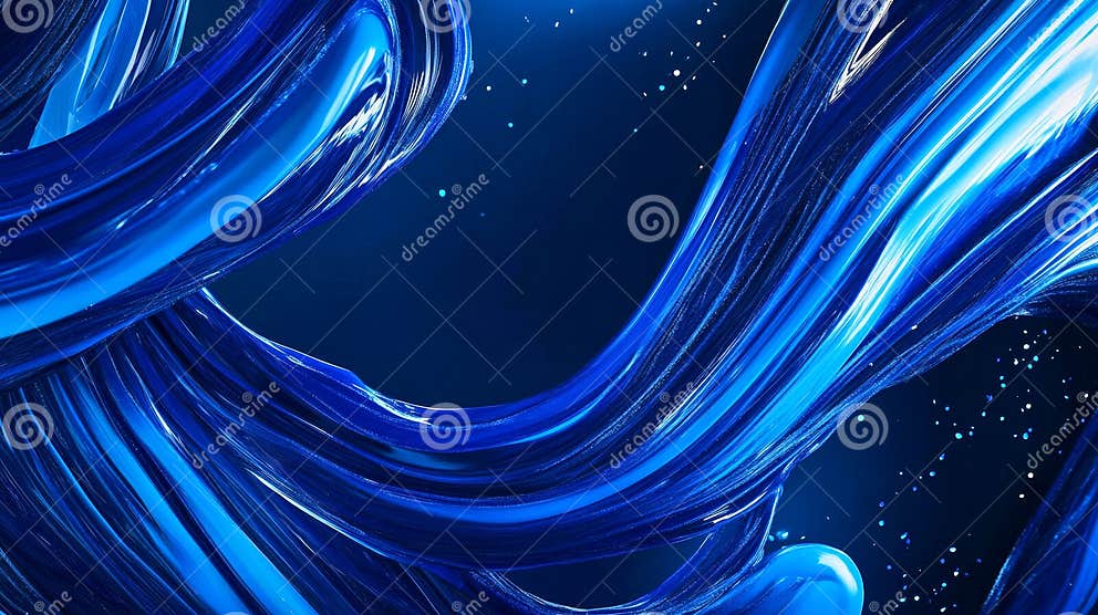Dynamic Abstract Design with Blue Strokes on Deep Navy Background for ...