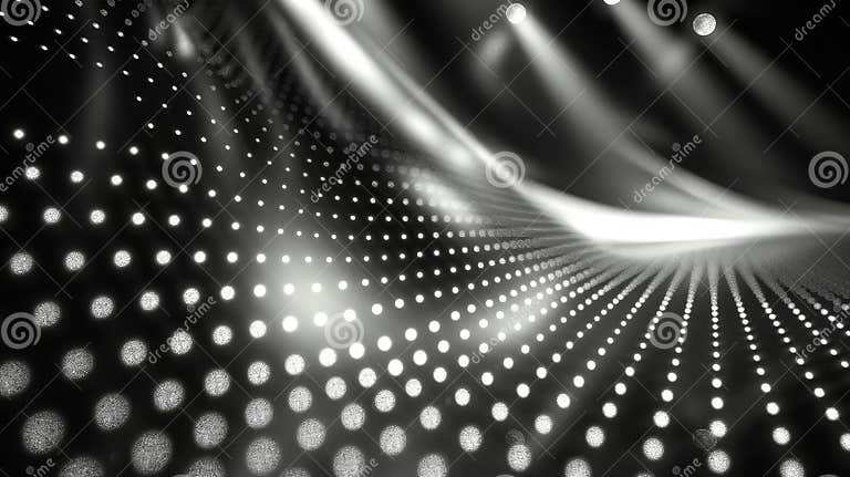 Dynamic Abstract Display of Lights and Dots Creating a Visual Wave ...
