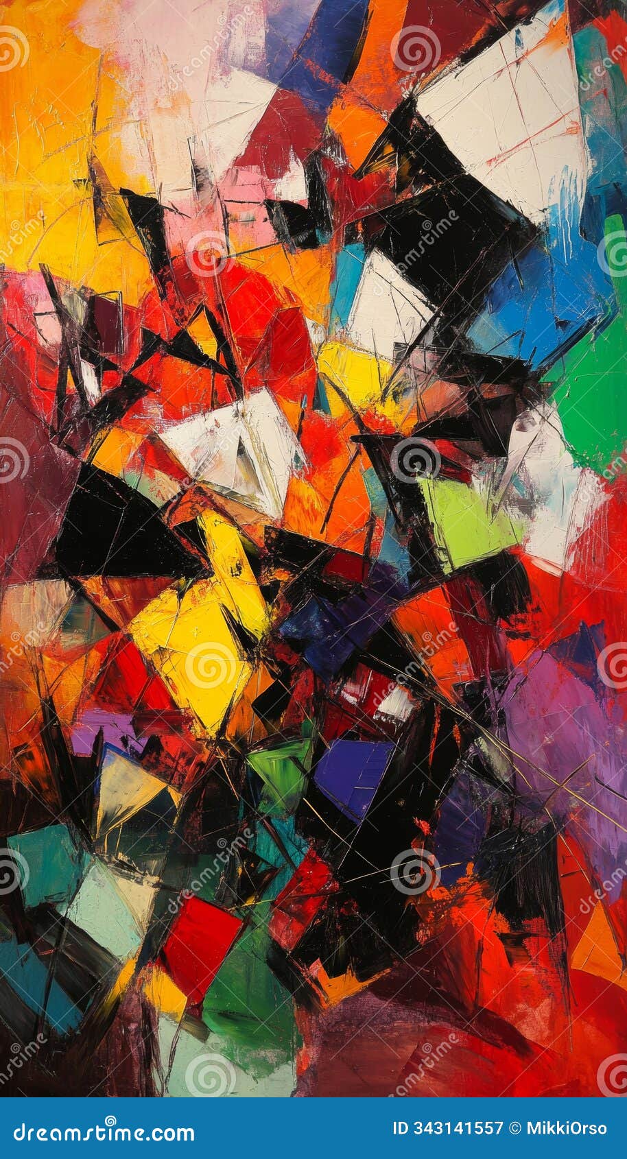 Dynamic Abstract Expressionist Artwork Featuring Chaotic Color Splashes ...
