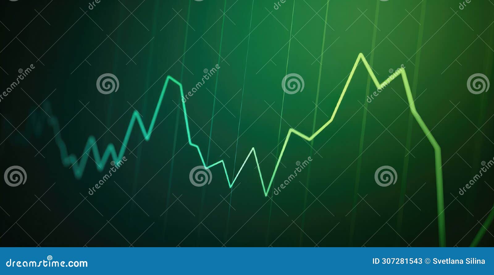 A Dynamic Abstract Financial Chart with Upward and Downward Trends on a ...