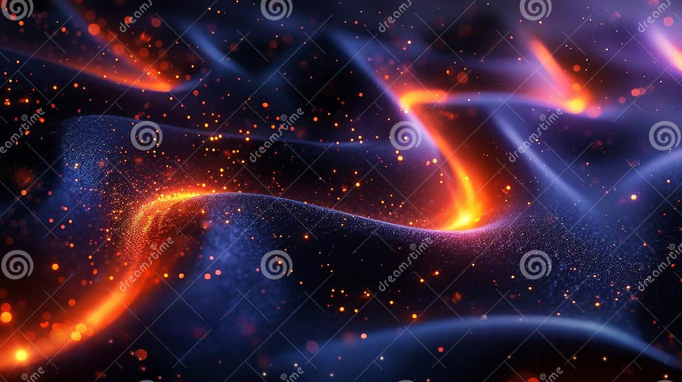 Dynamic Abstract Flow of Glowing Waves and Sparks is a Mesmerizing ...