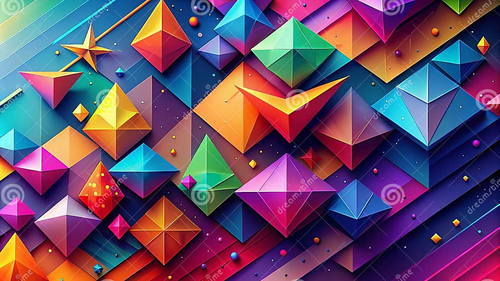 Dynamic Abstract Geometric Animation Background LeftAligned Design with ...