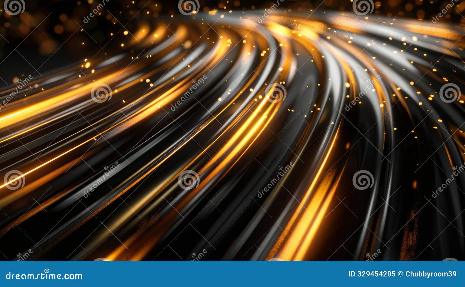 Dynamic Abstract of Gold Strip Lines on Black Canvas, Conveying Speed ...