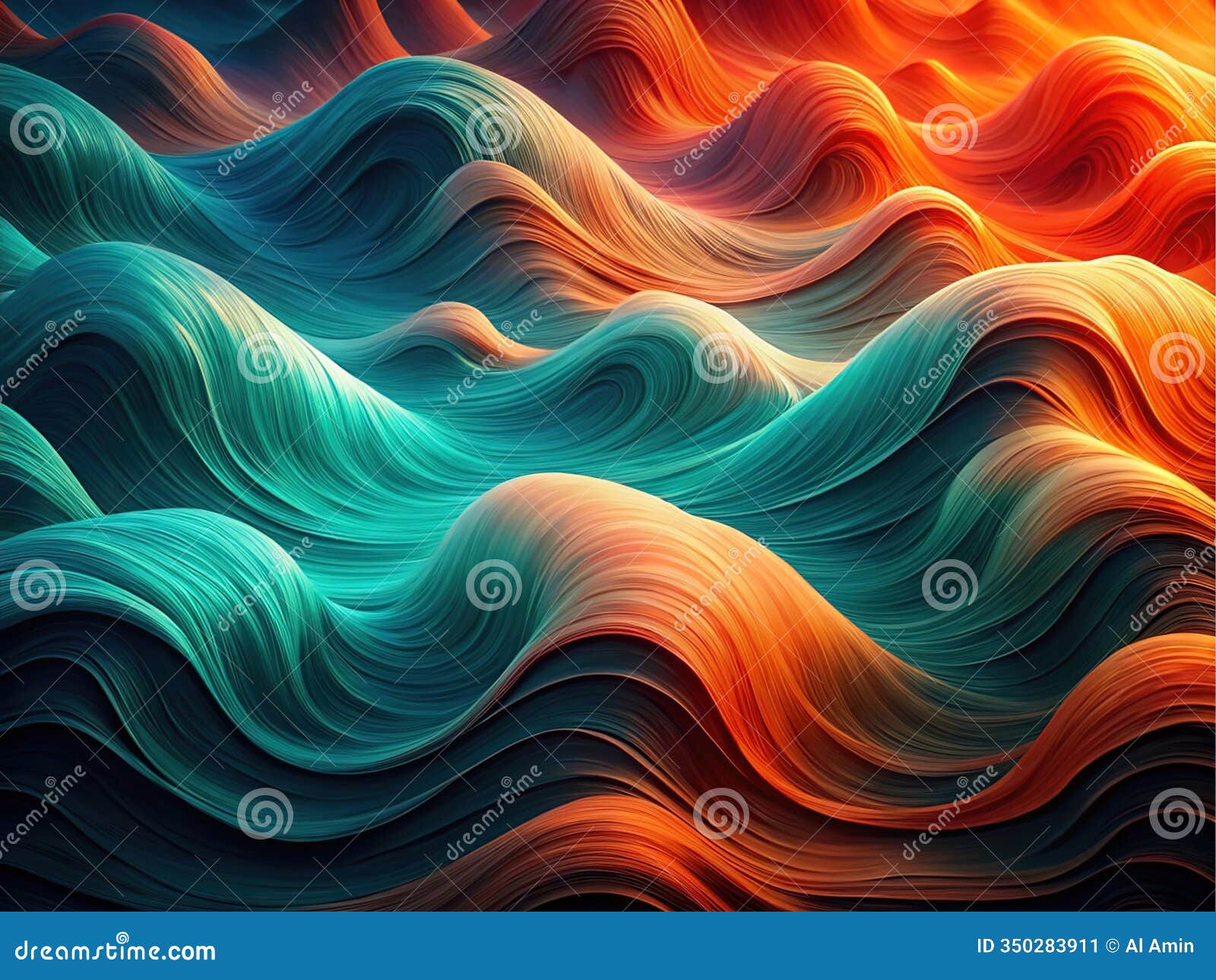 Dynamic Abstract Gradient with Deep Ocean Turquoise, Vibrant Color ...