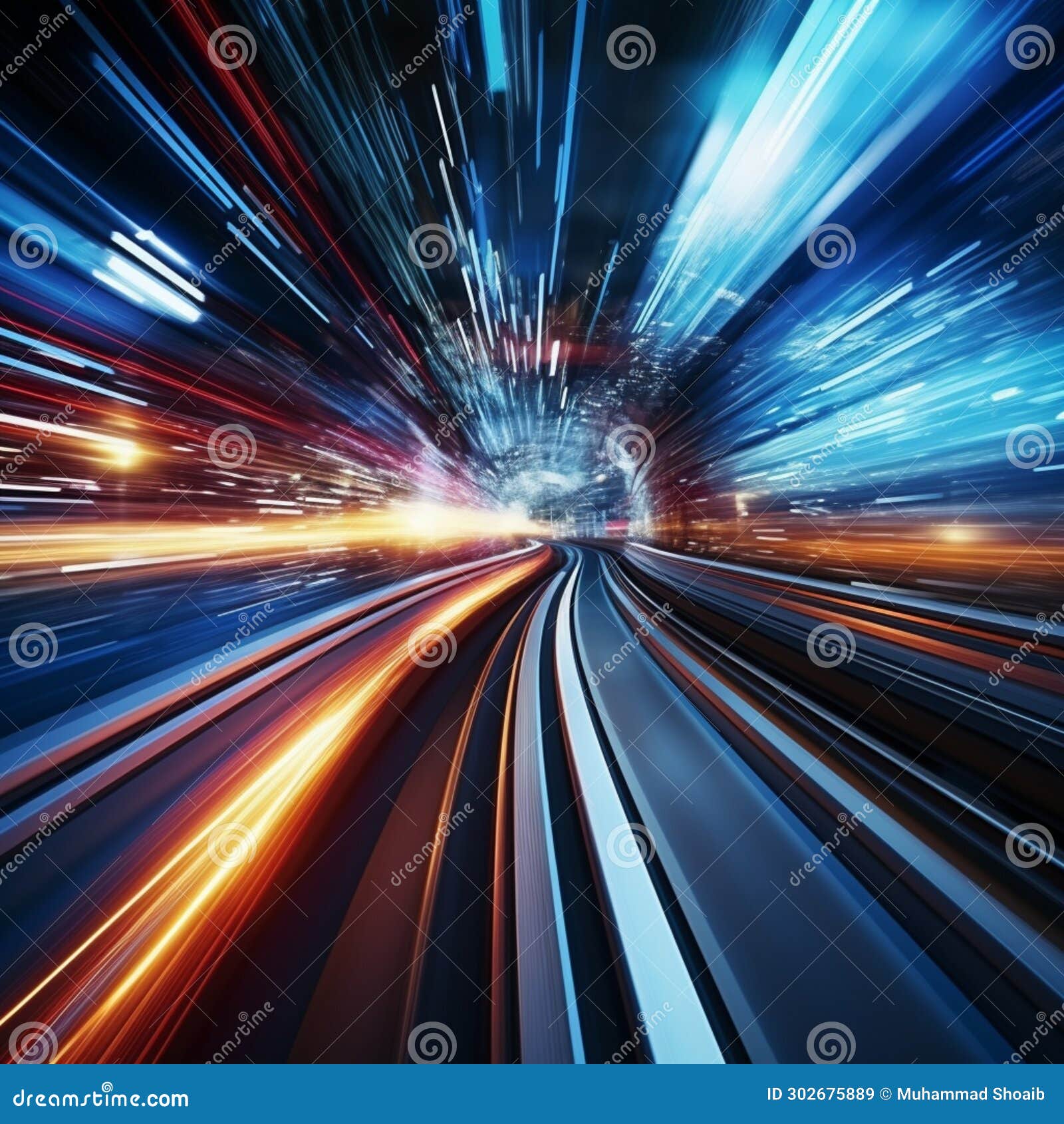 Dynamic Abstract: High-speed MRT Track Illustrates Motion Light ...