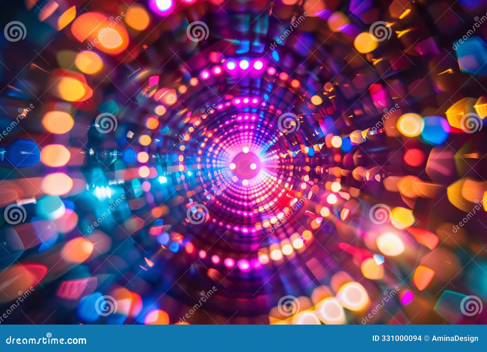 Dynamic Abstract Light Patterns Creating a Beautiful Colorful Tunnel ...