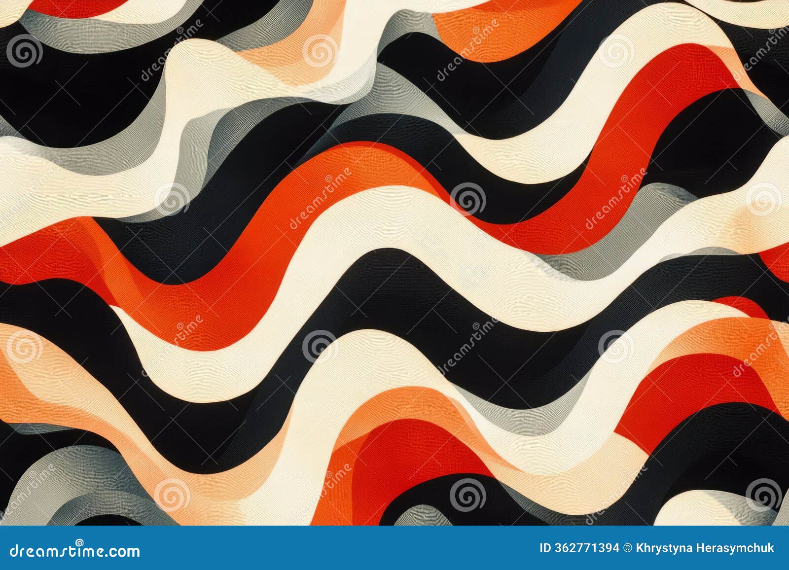 A Dynamic and Abstract Pattern of Interwoven Wavy Lines in Bold ...