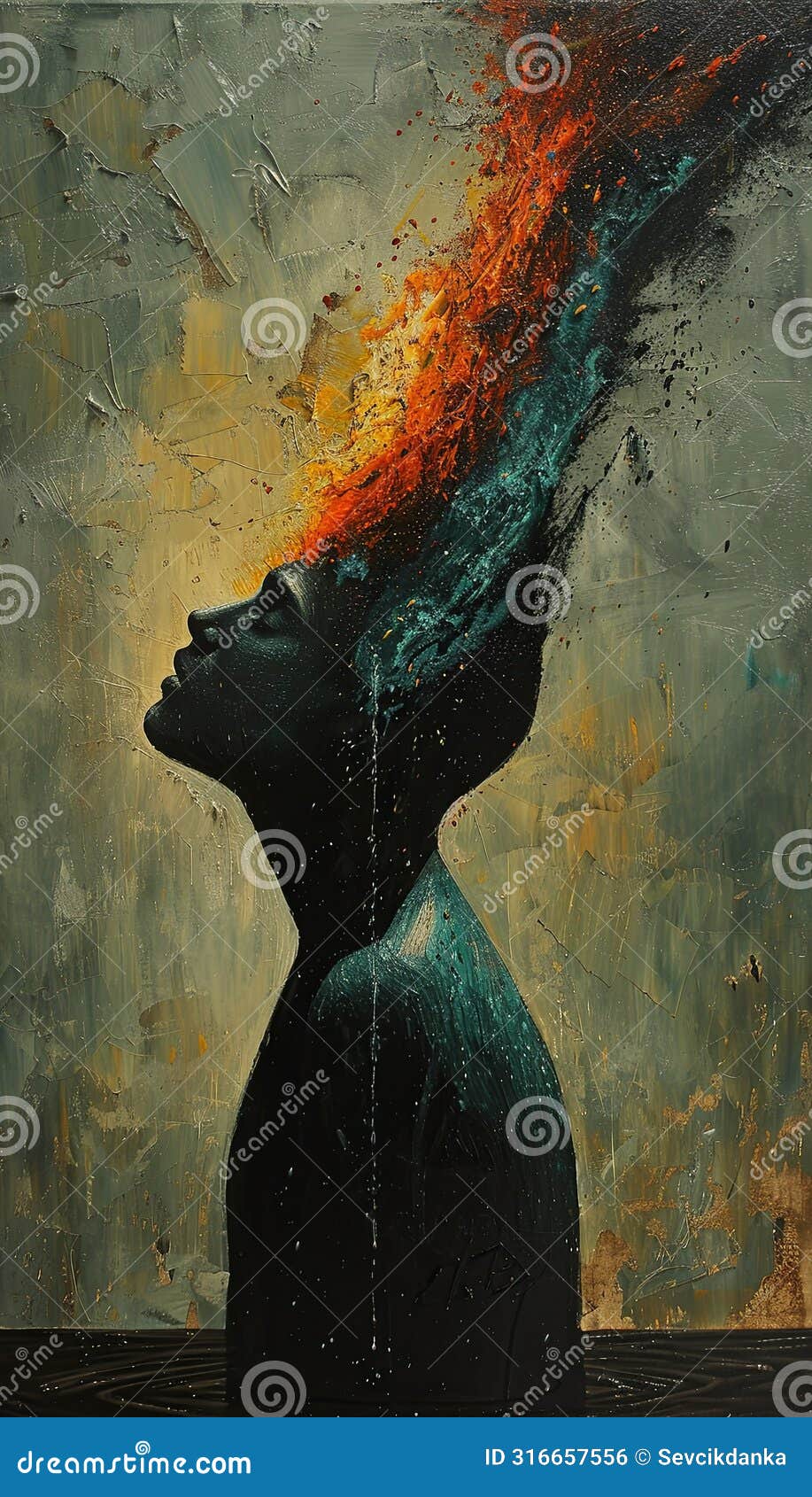 A Dynamic Abstract Piece with Extravagant Model Posing. Vertical. Stock ...