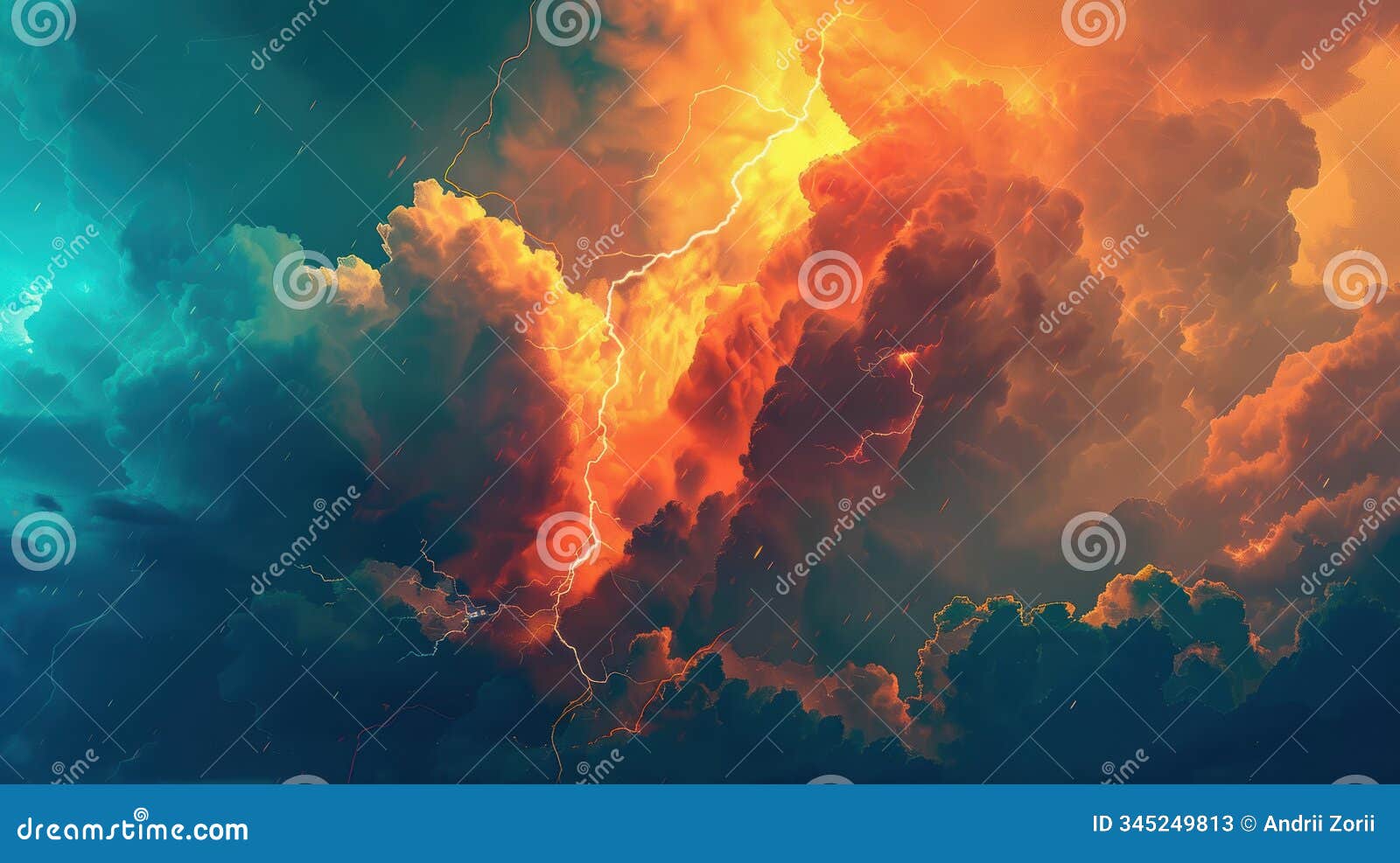 Dynamic Abstract Storm Cloud with Lightning Symbolizing Anger and Fury ...