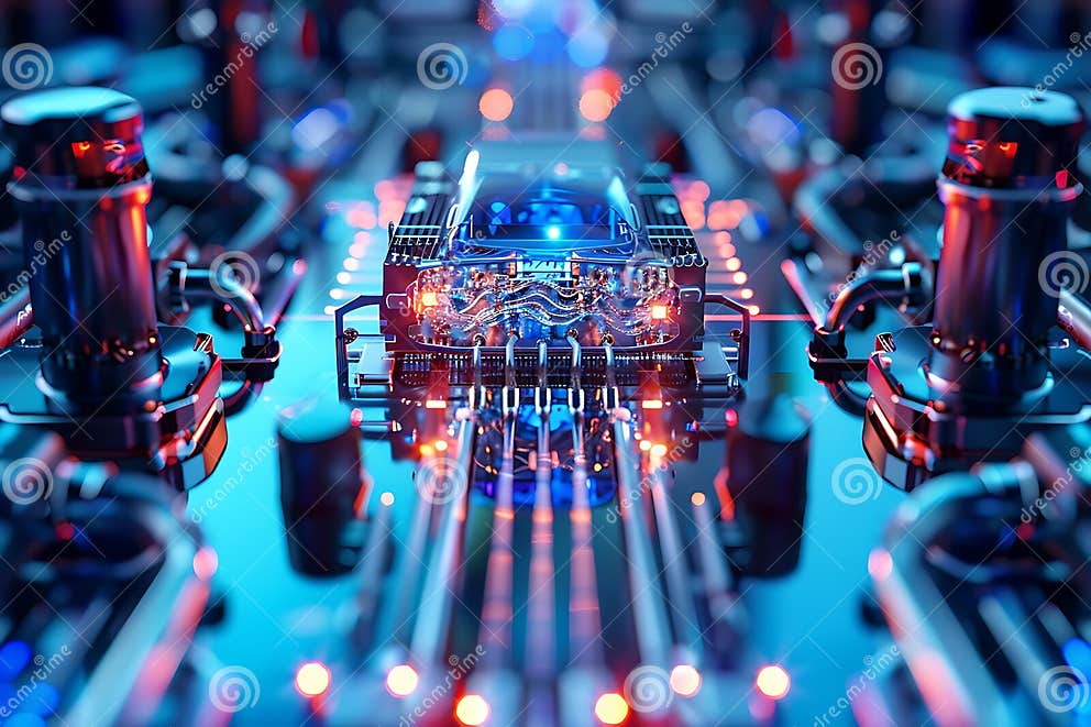 Dynamic Abstract Technology Background Featuring Chip Circuit Design ...