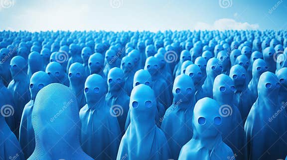 Dynamic Abstract Vector Illustration Depicting Crowded Chaos, Created ...