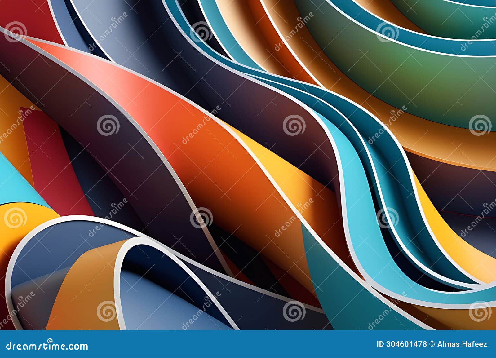 Dynamic Abstraction: 3D Background with Geometric Shapes Twisting and ...