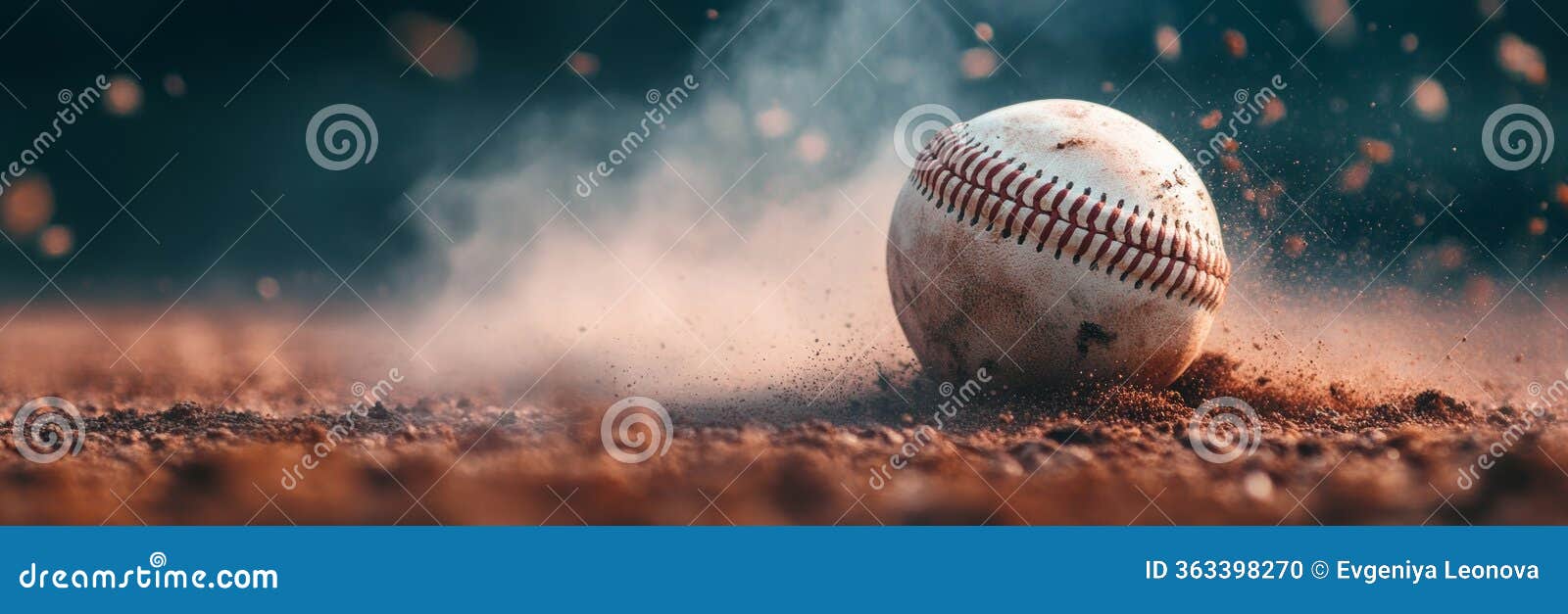 Baseball Bat Impacting Ball Dynamic Freeze Frame Moment In Summer ...