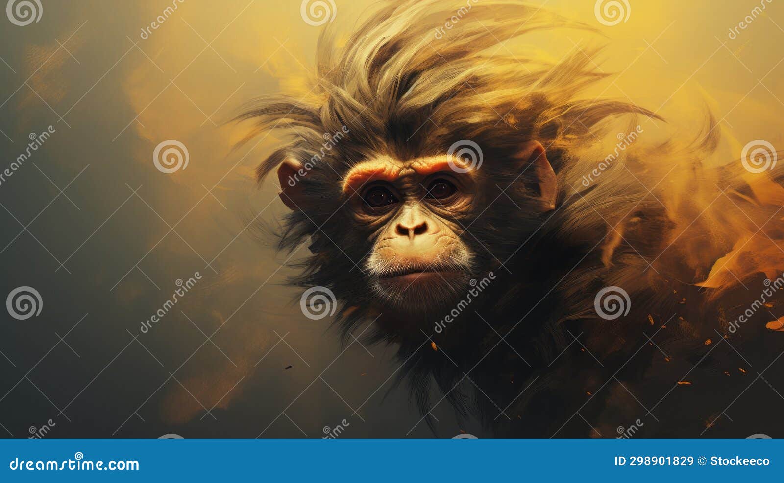 Dynamic Action Painting: a Captivating Illustration of a Playful Monkey ...