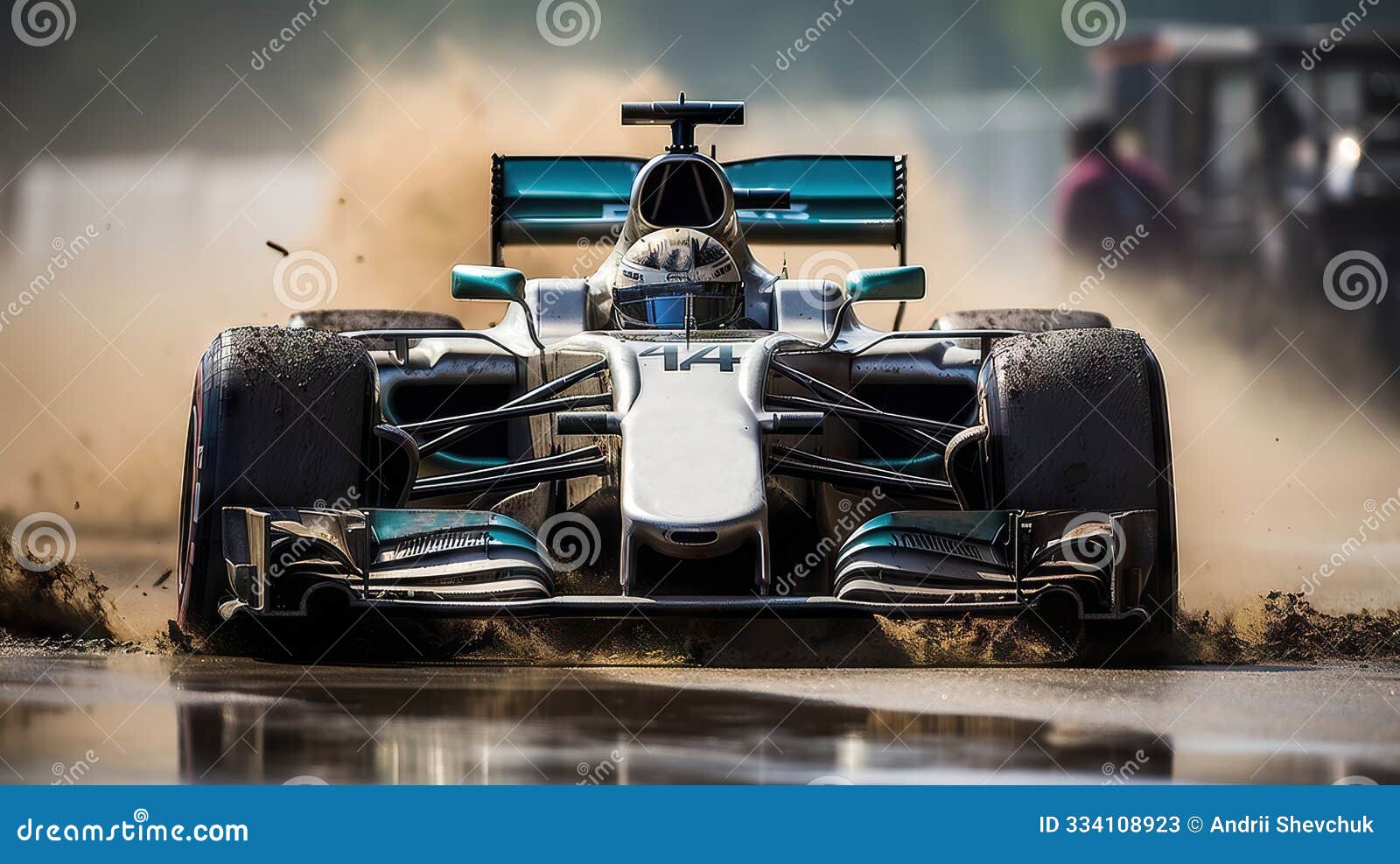 Dynamic Action Shot of a Formula One Car Racing on Track, Powerful ...