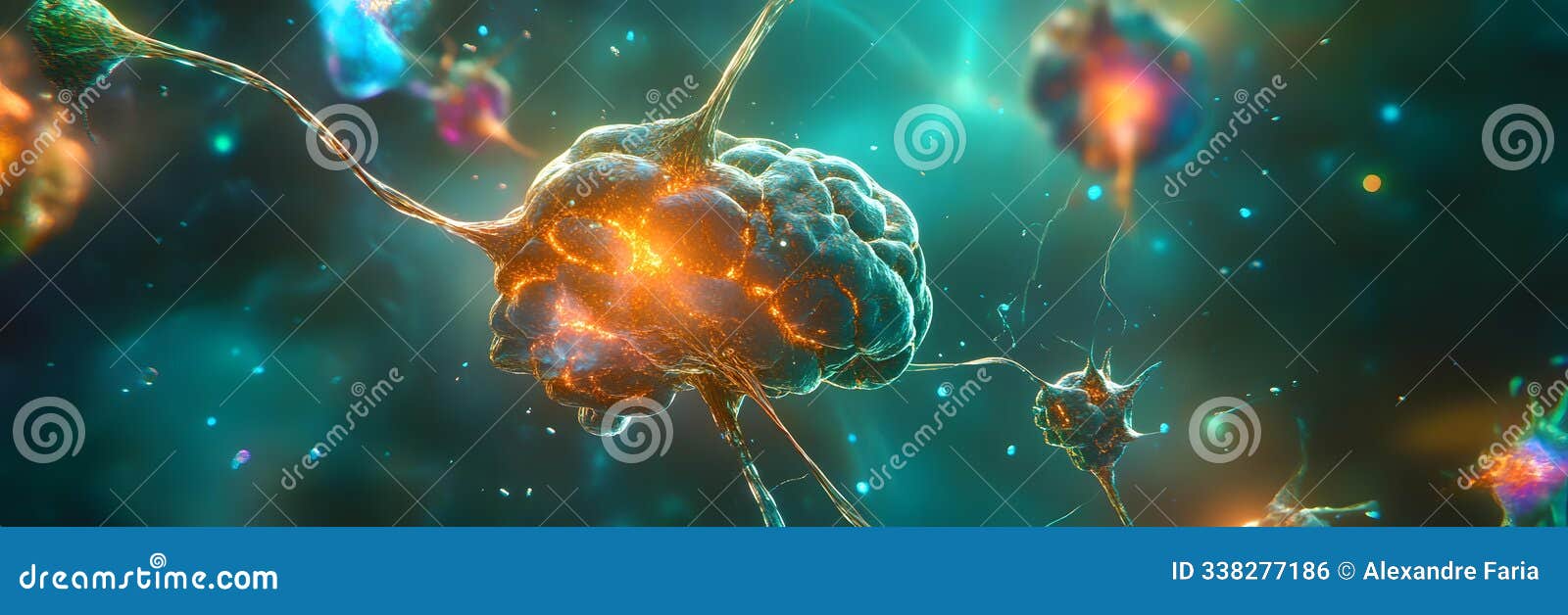 Dynamic Activity of Neurons in Vibrant Scene Stock Illustration ...