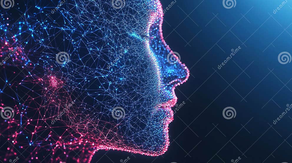 Dynamic AI Network Creating Visual Representations Stock Illustration ...