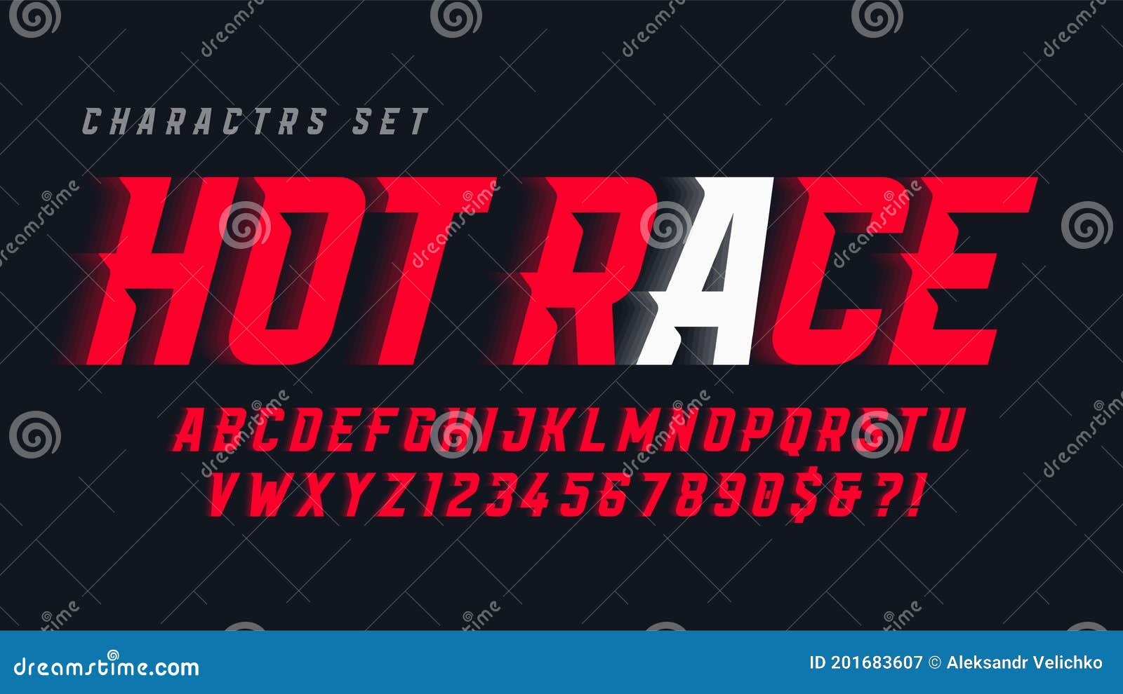 Dynamic Alphabet Design, Vector Letters and Numbers. Stock Vector ...