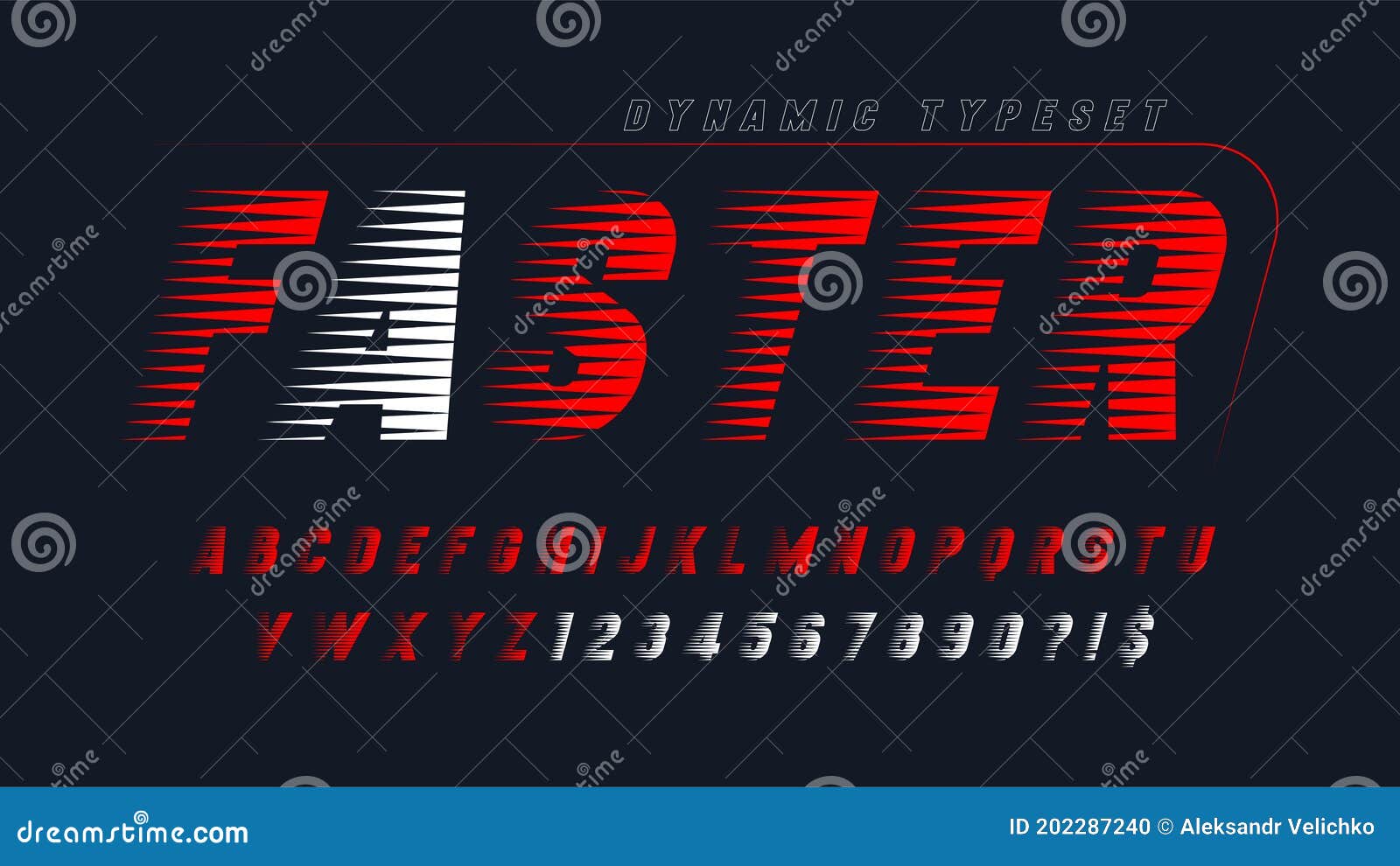 Dynamic Alphabet Design, Vector Letters and Numbers. Stock Vector ...