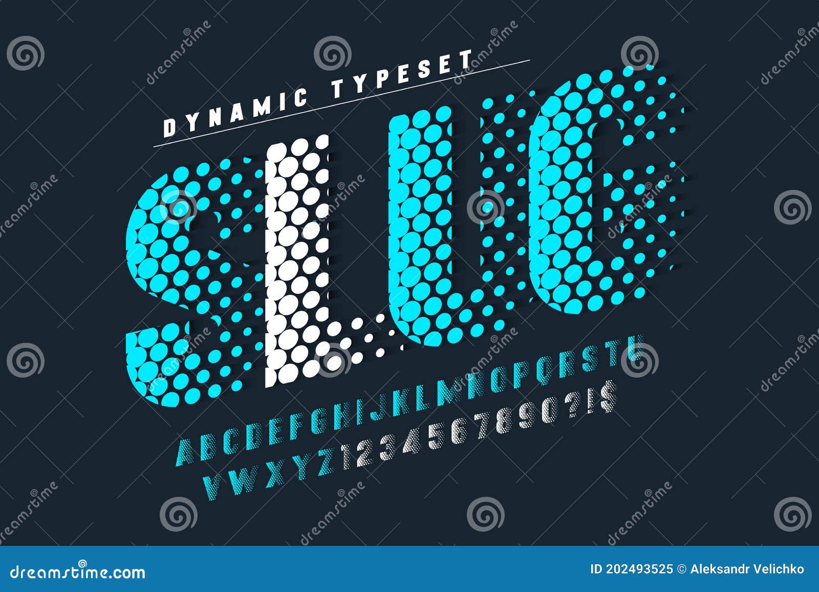 Dynamic Alphabet Design, Vector Letters and Numbers. Stock Vector ...