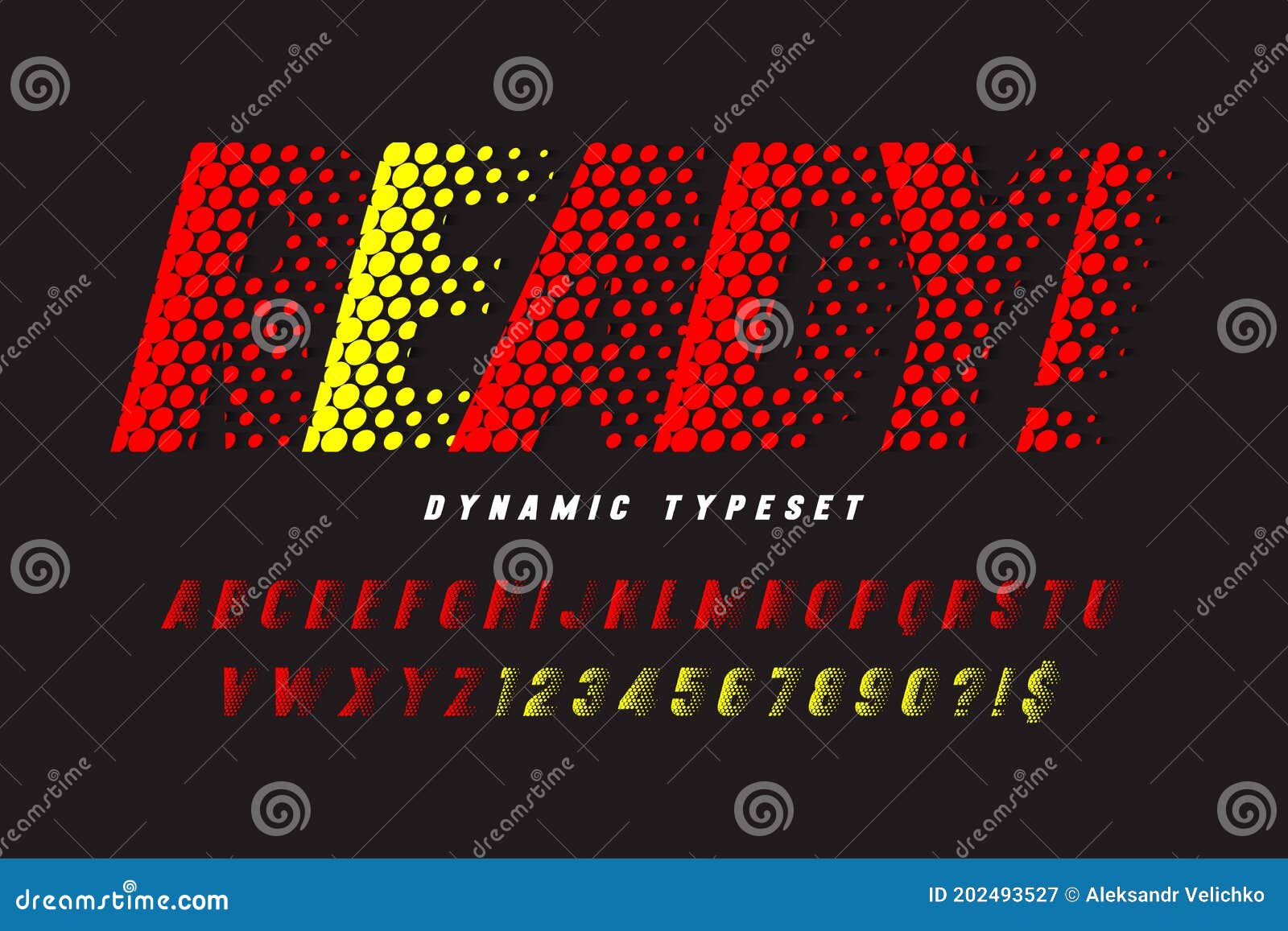 Dynamic Alphabet Design, Vector Letters and Numbers. Stock Vector ...