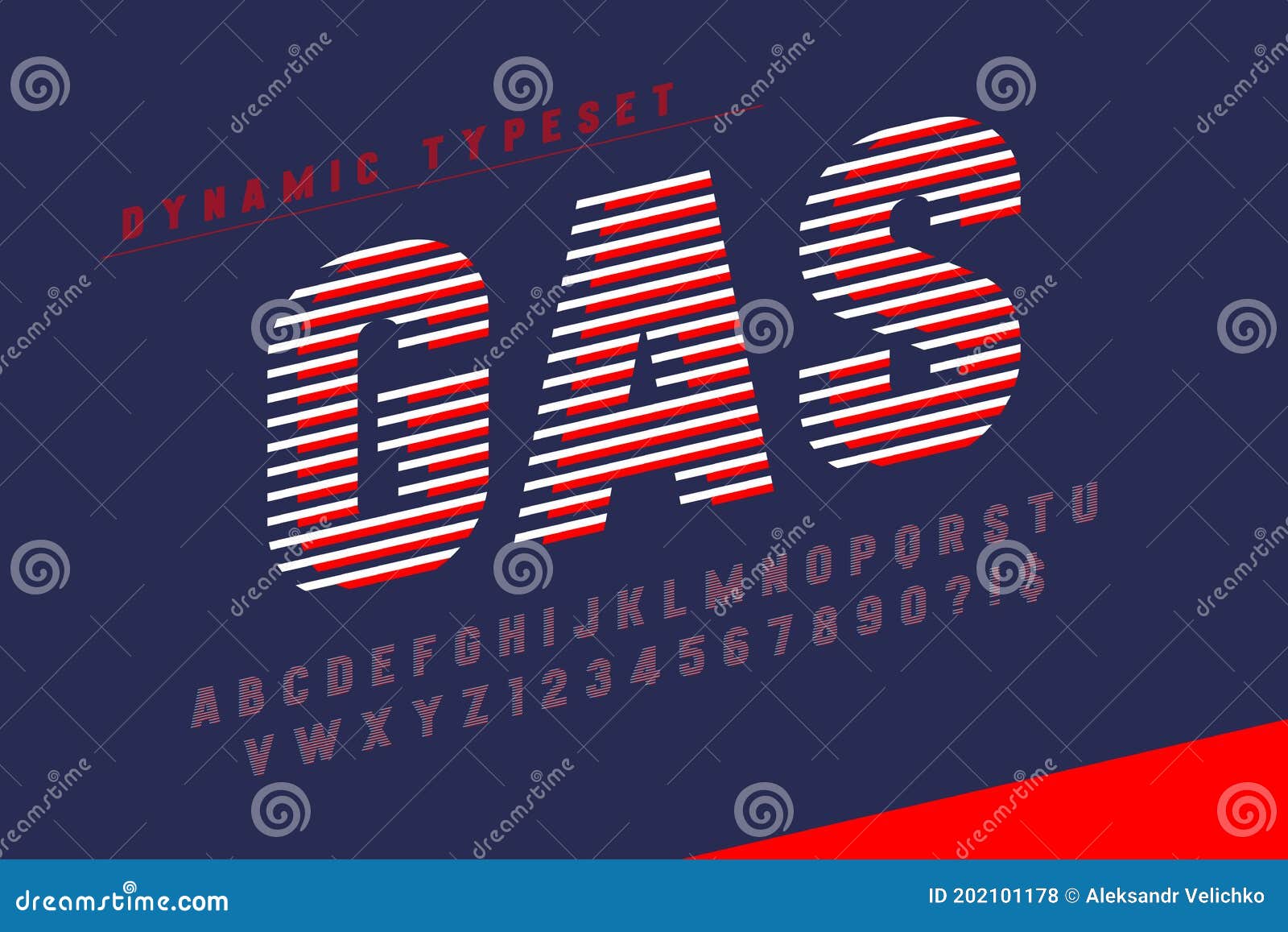 Dynamic Alphabet Design, Vector Letters and Numbers. Stock Vector ...