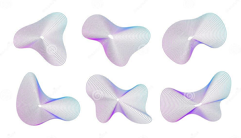 Dynamic Amorphous Shapes, Abstract Fluid Forms with Gradient, Liquid ...